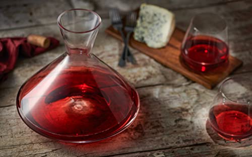 Wine Decanter β Hand-Blown Crystal Wine Carafe β Elegant Modern Pouring Vessel for Hosting Parties β Wine Aerator for Better Wine Experience (60 oz)