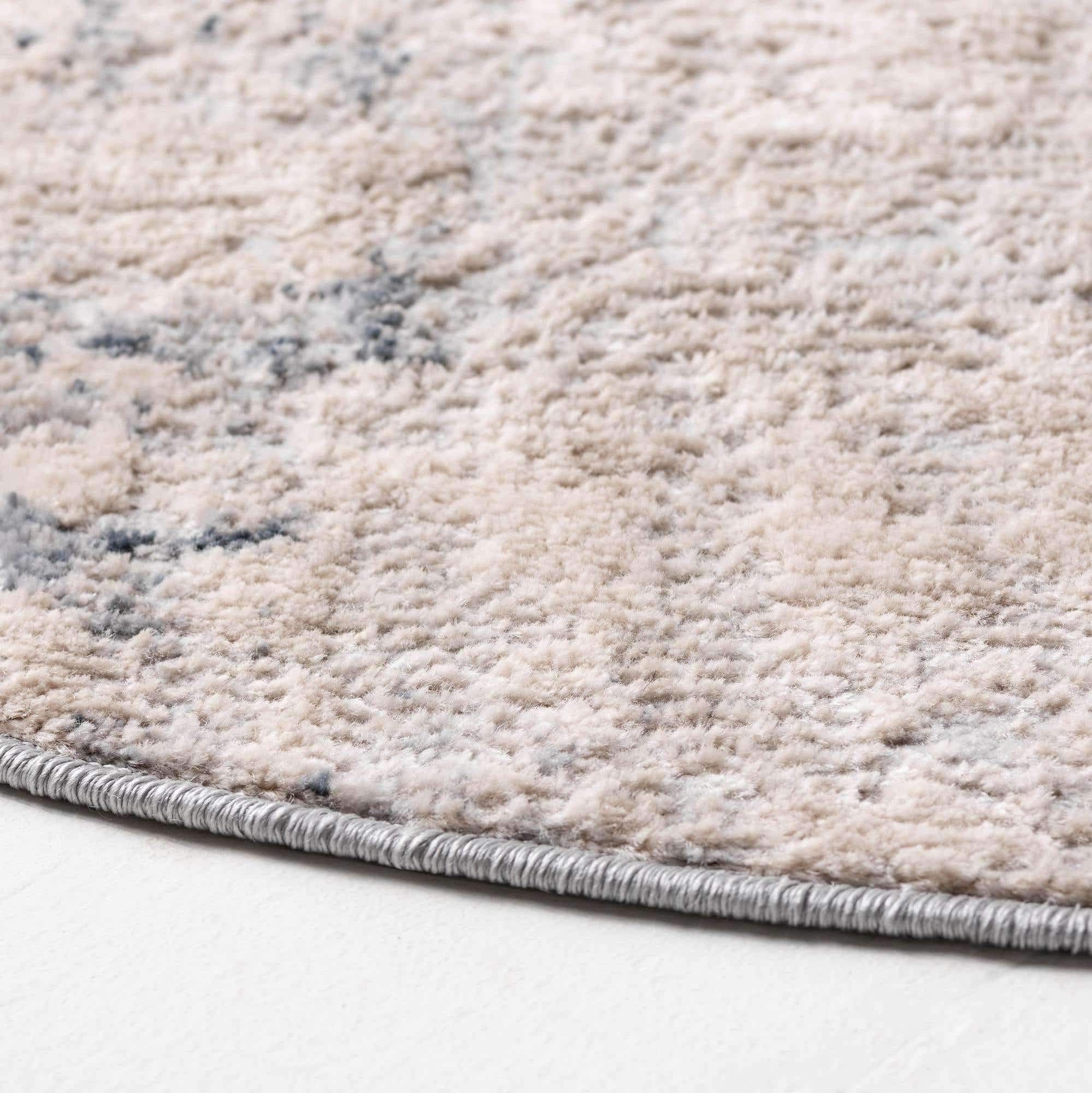 Rugs.com Caspian Collection Round Rug โ 4 Ft Round Ivory Low-Pile Rug Perfect for Kitchens, Dining Rooms