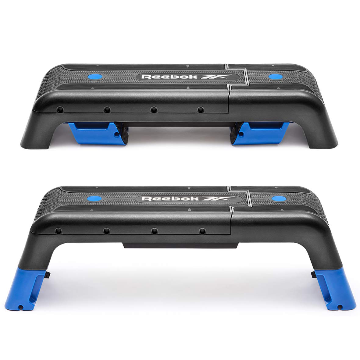 Reebok Professional 47-Inch Long Multi-Purpose Aerobic, Cardio, and Strength Challenging Home Fitness Deck Bench, Black