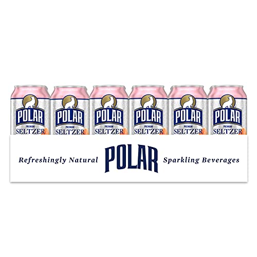 Polar Seltzer Water Ruby Red Grapefruit, 12 fl oz cans, 24 pack