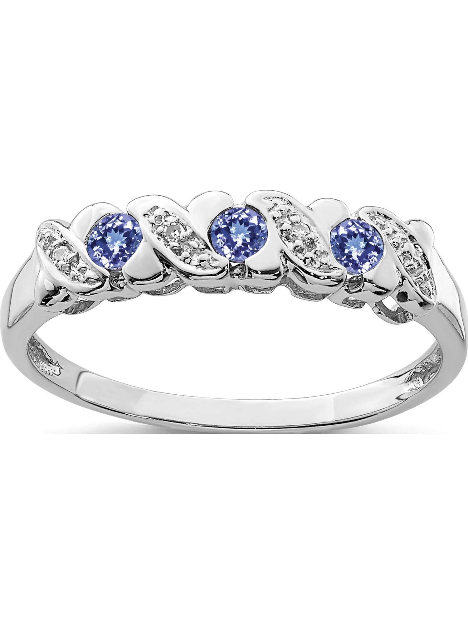 Sterling Silver Rhodium Tanzanite & Diam. Ring - Jewelry By Sweet Pea