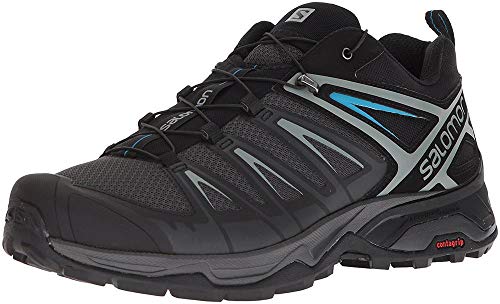 Salomon X Ultra 3 Hiking Shoes for Men, Phantom/Black/Hawaiian Surf, 12