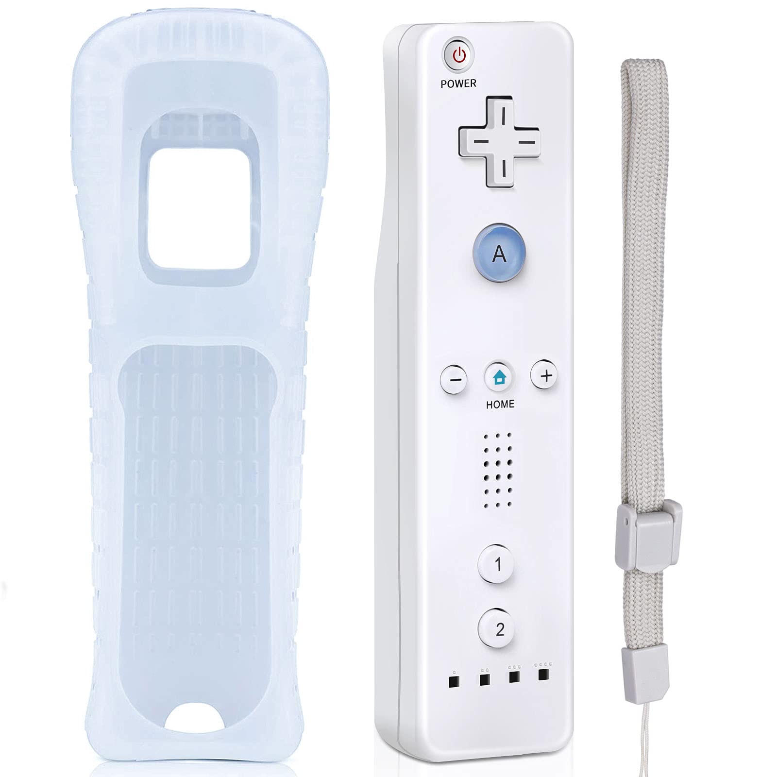 Y Team W-ii Controller, W-ii Remote Controller, W-ii U Controller with Silicone Case and Wrist Strap, W-ii Remotes Compatible with W-ii and W-ii U (White)