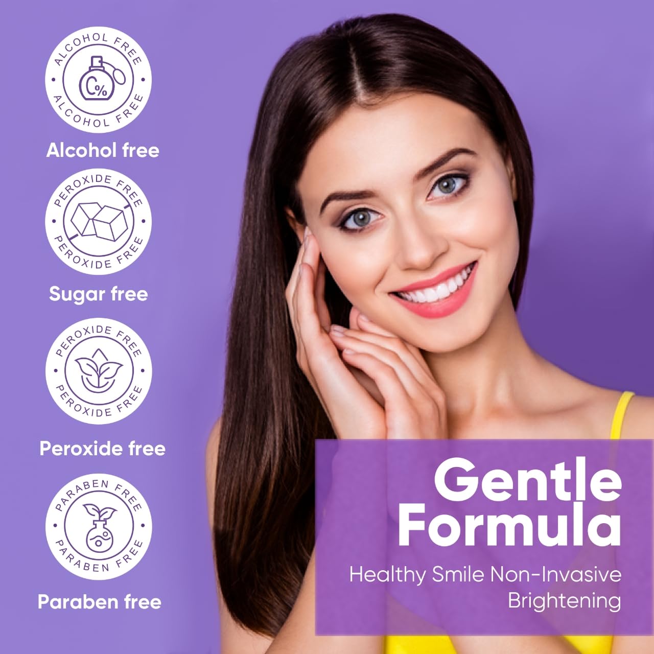 RUIGEQIJI Purple Toothpaste for Teeth Whitening Foam, Mint Flavor, 50 ML