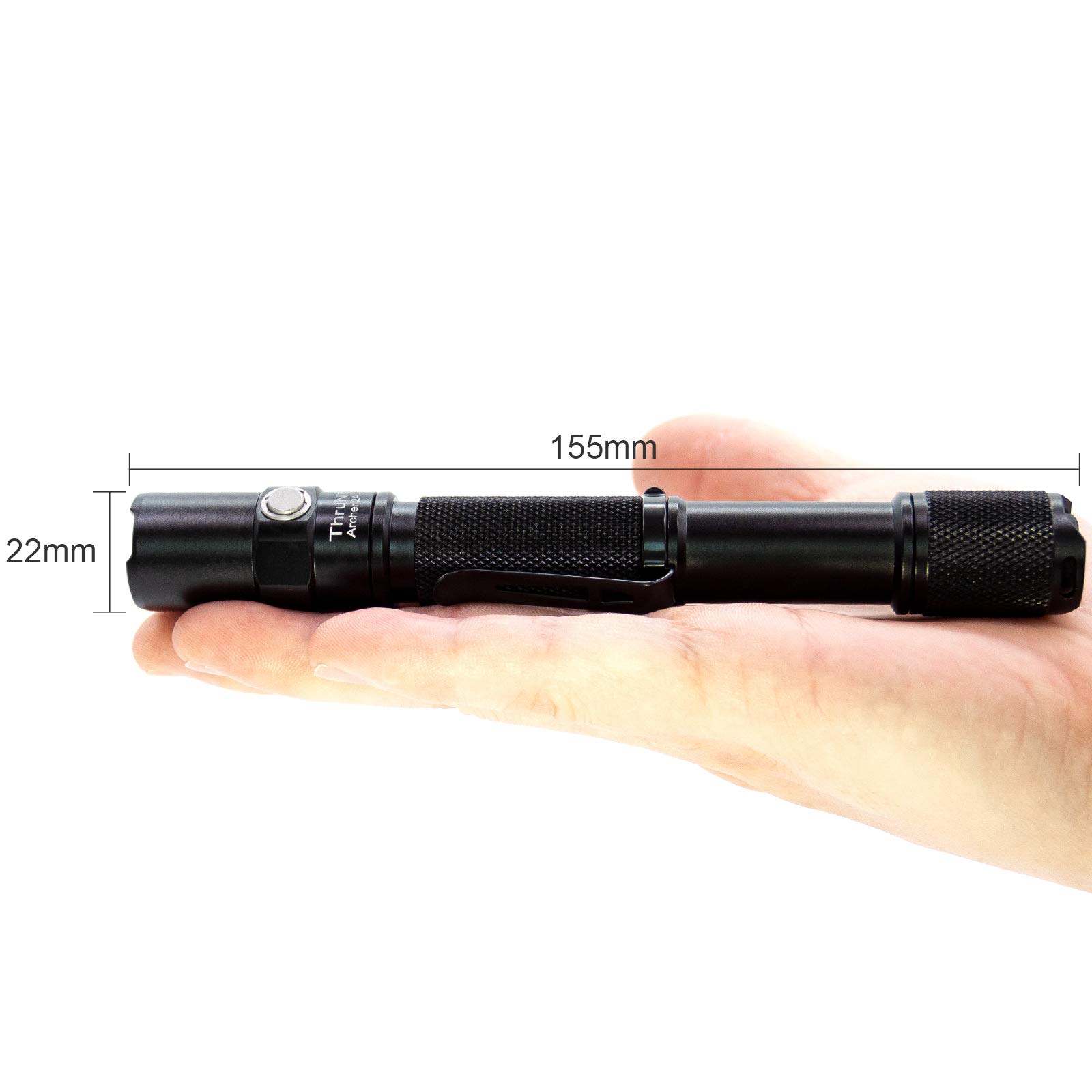 ThruNite LED Flashlight Neutral White, Archer 2A V3 450 Lumens Portable EDC AA Flashlight with Lanyard, IPX8 Water-Resistant Dual Switch Outdoor Light for Hiking, Camping, Everyday Use - Black NW