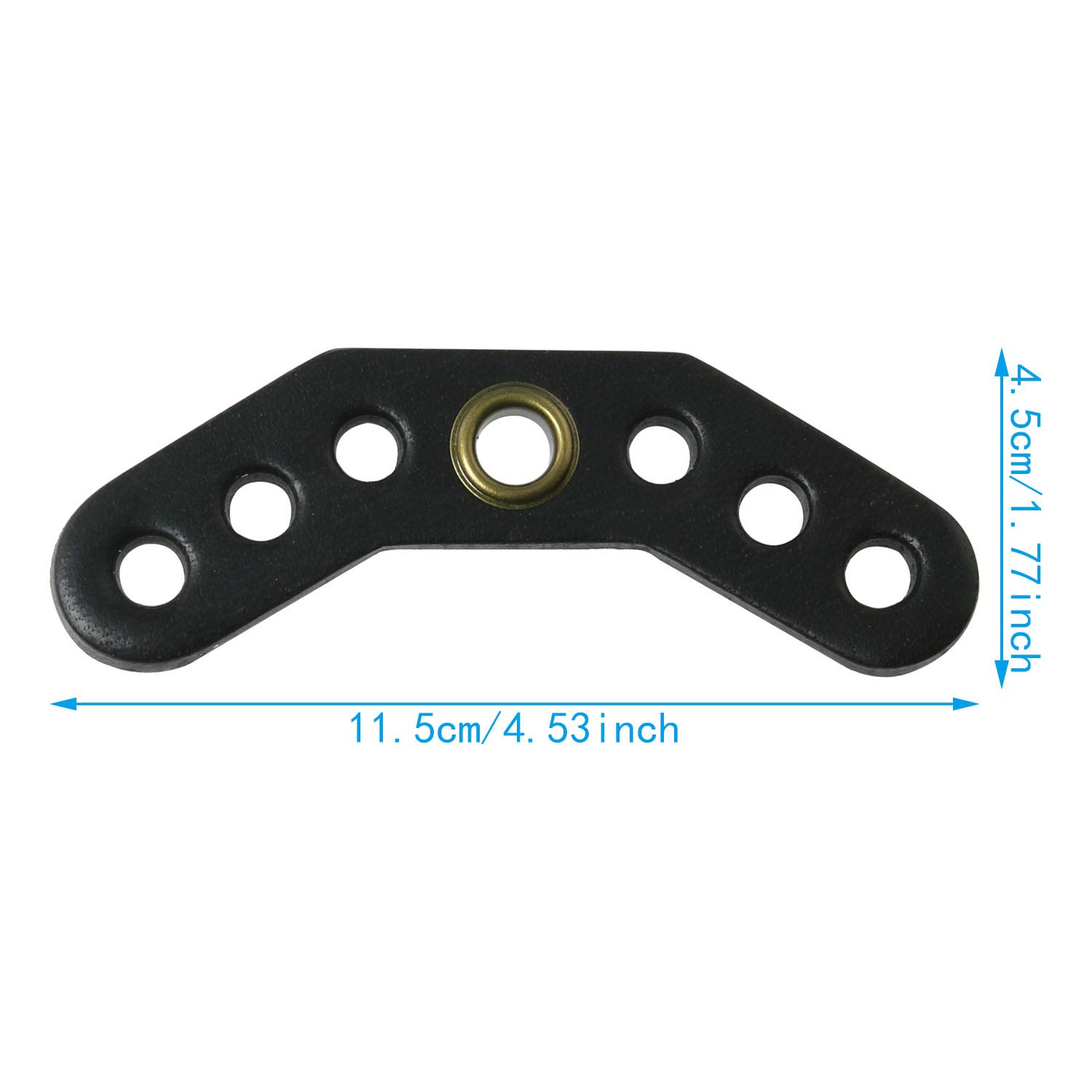 WHYHKJ 3pcs Black Leather Bow Yoke with Metal Grommet Bow Sling Strap Leather Yoke Bracket Mount for Compound Bow Wrist Sling