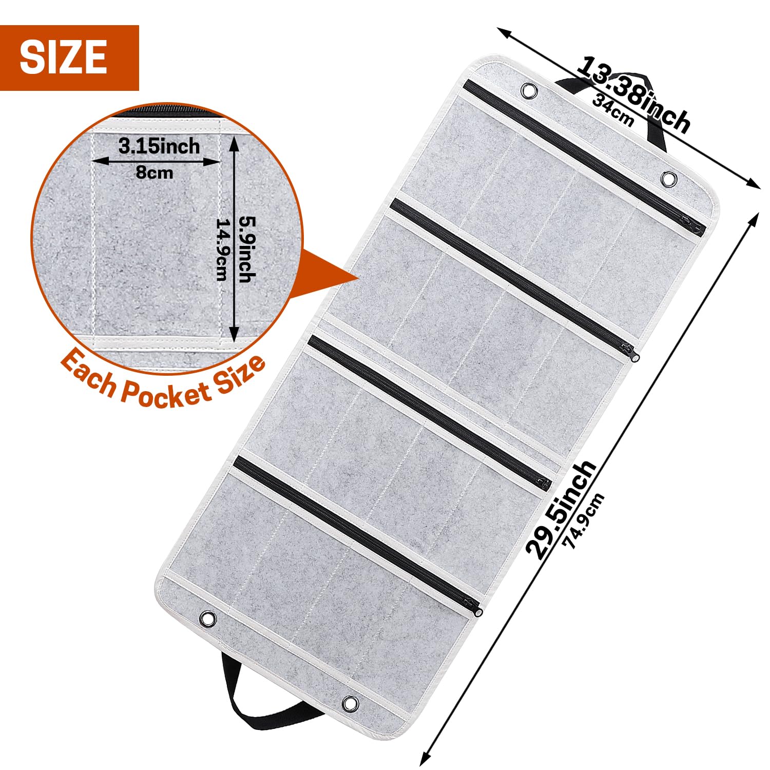 SWISSELITE Knife Display Bag, Felt Knife Display Case, Foldable Knife Storage Holder, Knife Carrying Organizer with 16 Slots