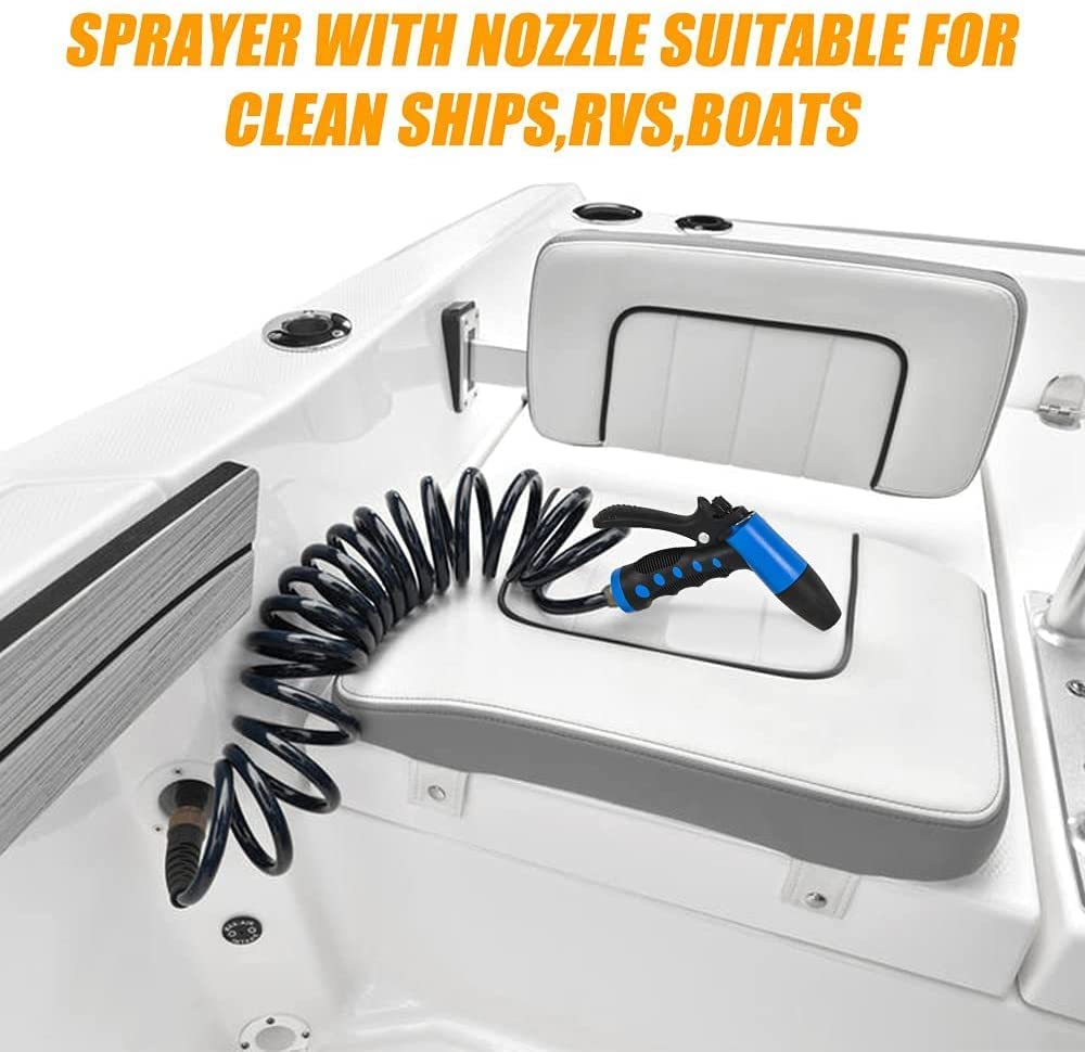Wztepeng Washdown Pump Kit 12V 3.0 GPM 70 Psi Water Pressure Pump With Spray Nozzle For Boat Car Caravan RV UTV Marine Yacht etc