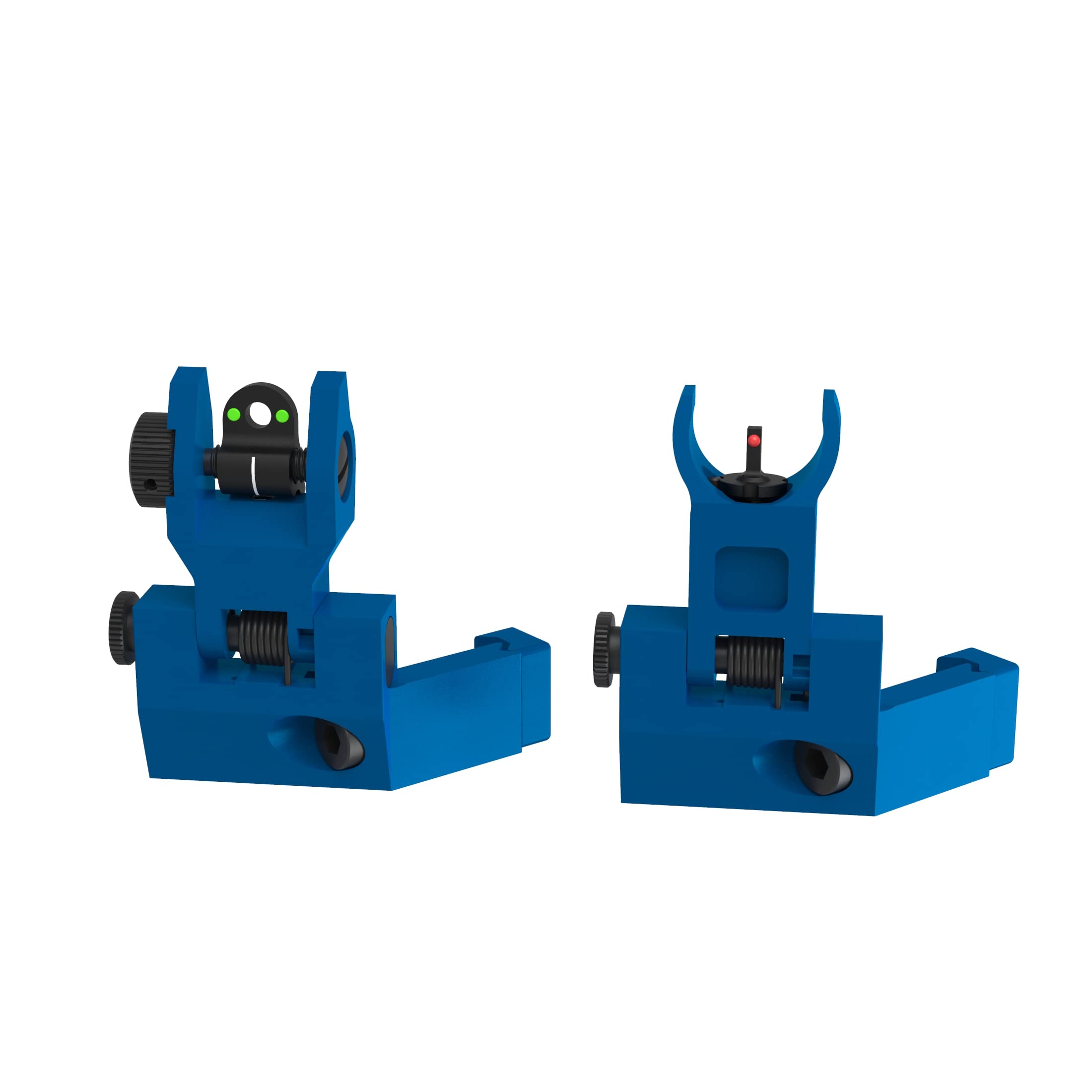 ZONGER Flip-Up 45 Degree Offset Iron Sights, Fiber Optics Iron Sights, Front Red Dot Sight & Foldable Flip-Up Sight, Fit Picatinny & Weaver Rails (Blue)