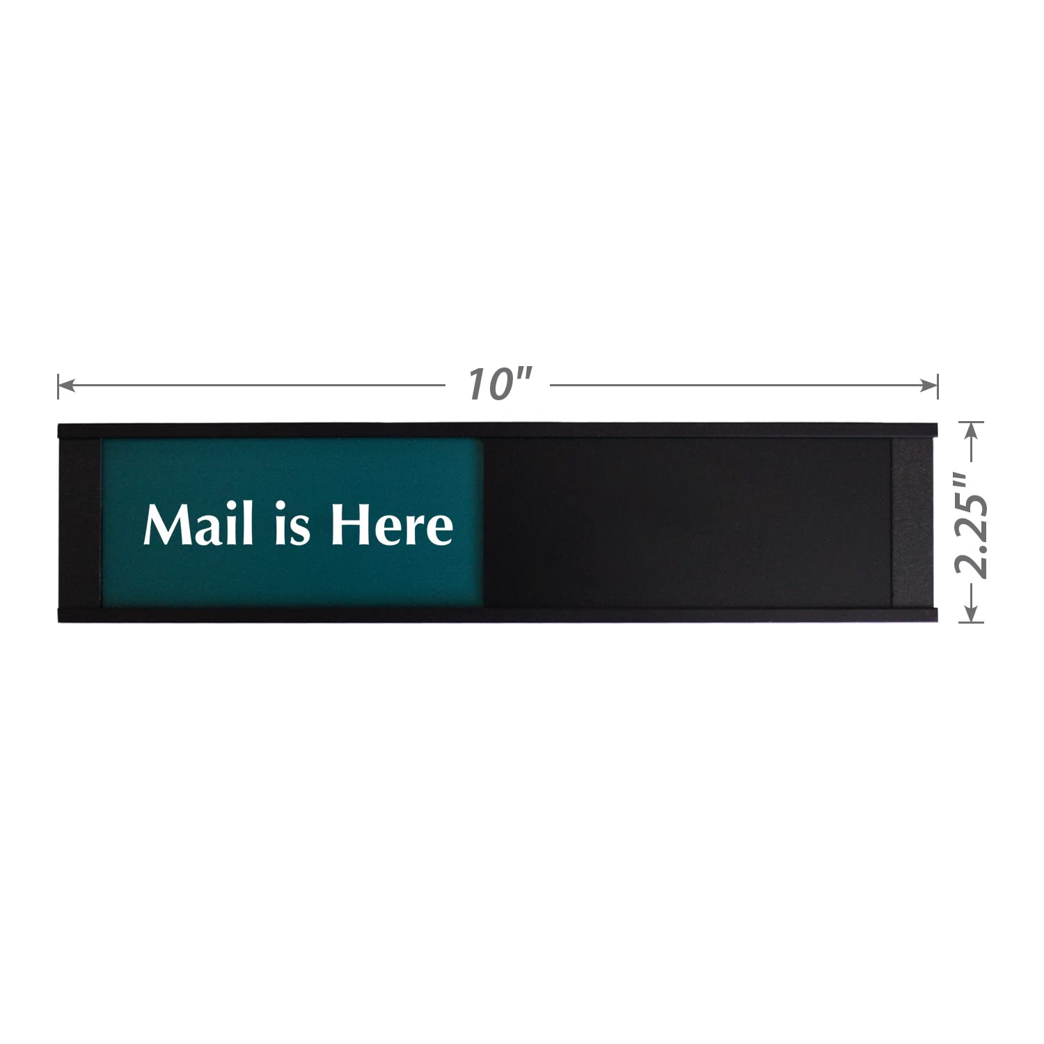 SmartSign Mail Is Here/No Mail Slider Sign | 2.25" x 10" Plastic Black