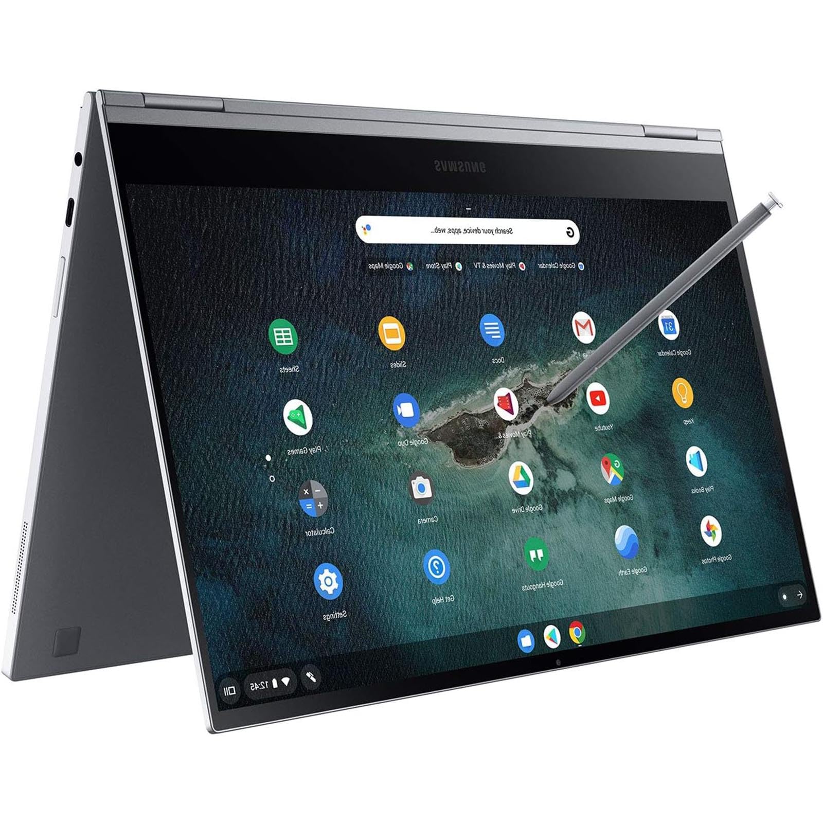 Samsung Chromebook Touchscreen Laptop with Pen| 13.3 UHD AMOLED Display| Intel i5-10210U| Backlit Keyboard| Wireless Wi-Fi6| USB C| Fingerprint| Chrome OS| Webcam (8GB RAM| 256GB SSD+256G SD Card)
