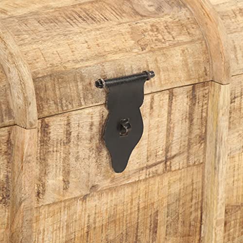 Queen.Y 2 Pcs Wood Storage Chest, Vintage Box with Safety Hinge, Sturdy Entryway Console, Storage Trunk, Lockable, Rustic Brown