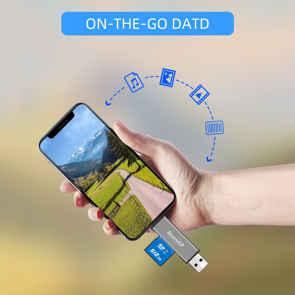 SmartQ C350 USB C sd Card Reader and USB 3.0 Super Speed Memory Card / OTG Adapter for MicroSDXC and SDXC, SDHC, SD Cards, Works for Windows, Mac OS X, Android Devices