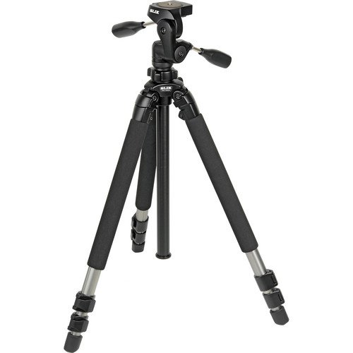 Slik Pro 700 DX Tripod with 700DX 3-Way, Pan-and-Tilt Head (Titanium) with Vello Three-Axis Bubble Level Bundle