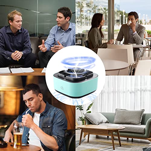 Rumia Smokeless Ashtrays for Cigarettes Indoor,2 in 1 Aromatherapy Multifunctional Negative Ion Air Fresher for Home,Office,Outdoor-Green5