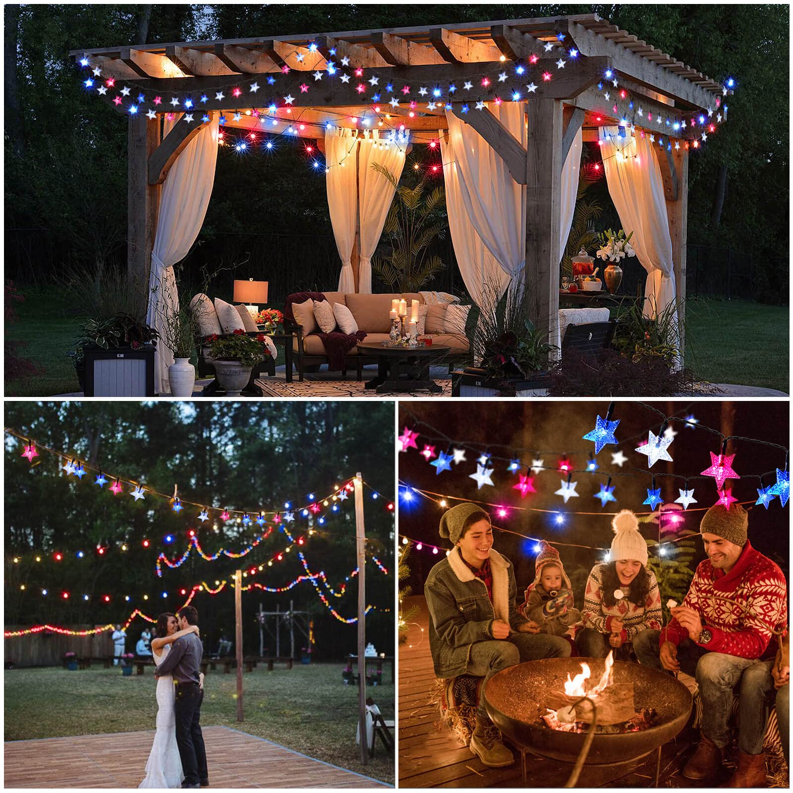 SEMILITS Outdoor Solar String Lights 30Ft 50LED Star Fairy String Lights for Room Decor Garden Christmas Decorative House Lights(Blue)