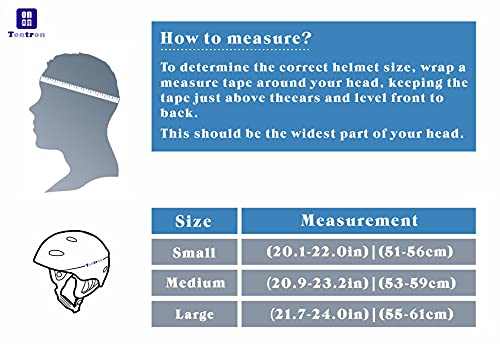 Tontron Adult Kayaking Surfing Watersports Helmet with Camera Mount Plate (Matte GP_Black, Large)
