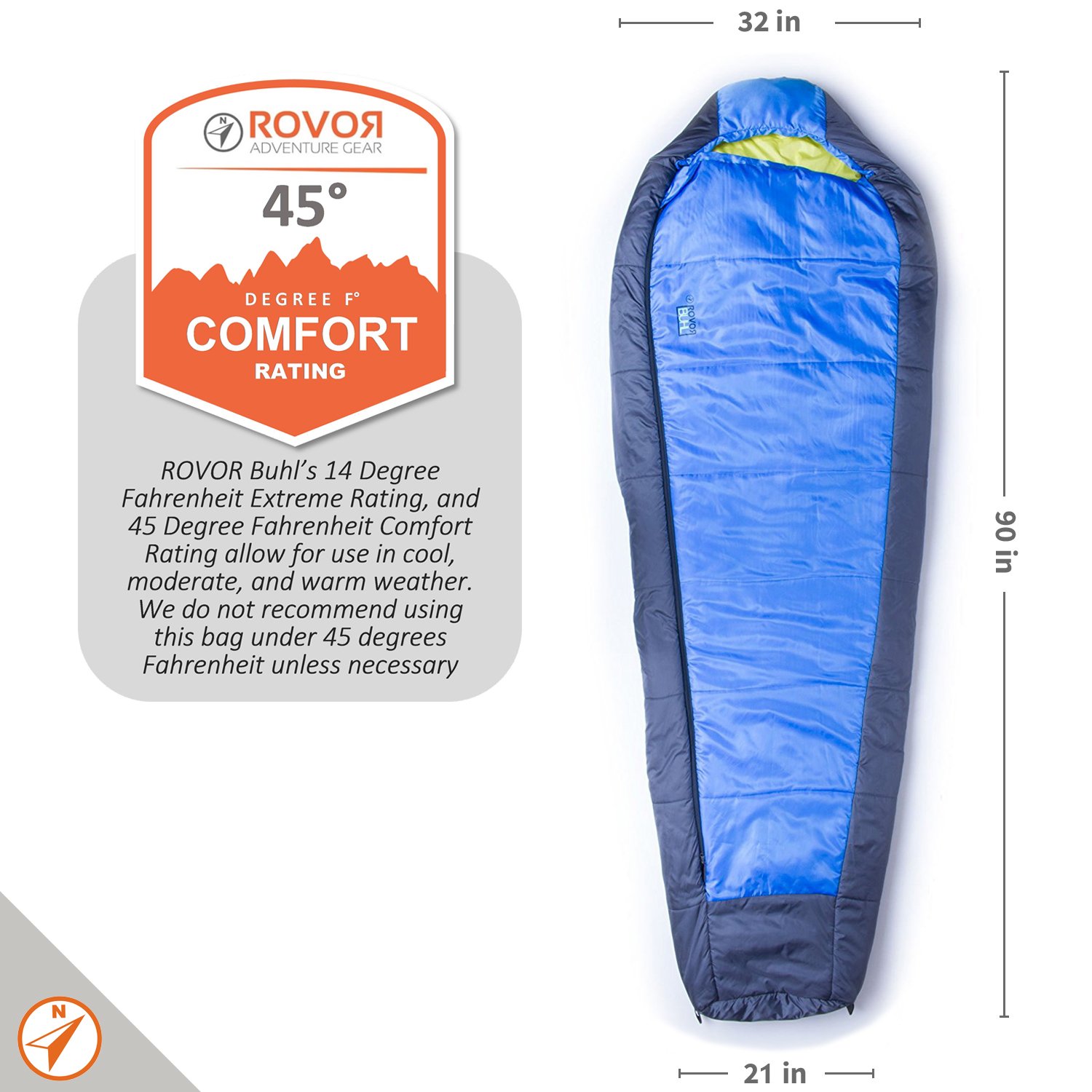 ROVOR Buhl 45 Degree Backpacking Sleeping Bag