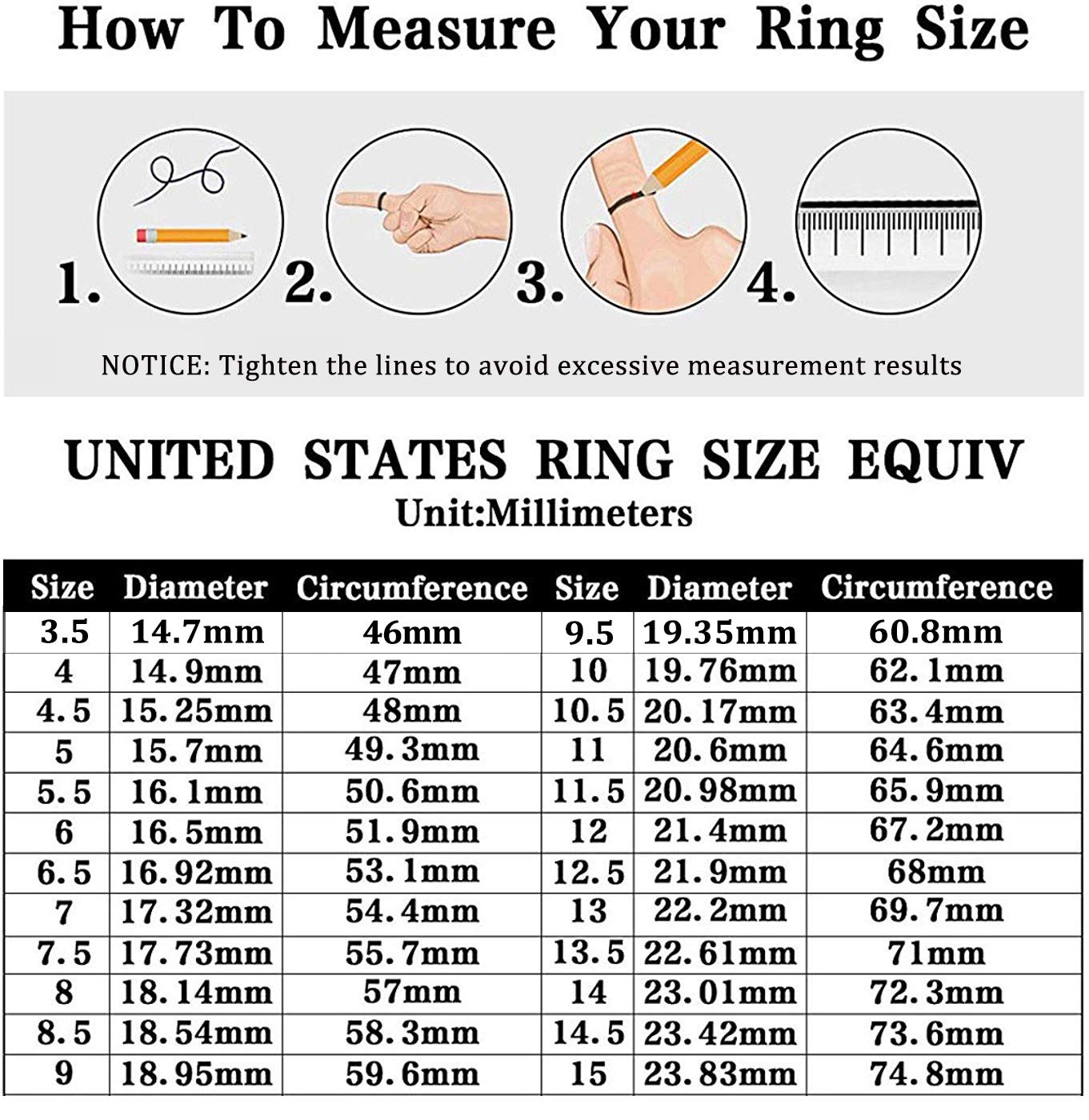 TIGRADE 3mm Women Anniversary Rings Double Row Cubic Zirconia Eternity Wedding Band Size 5 to 11,Silver,Size 7.5