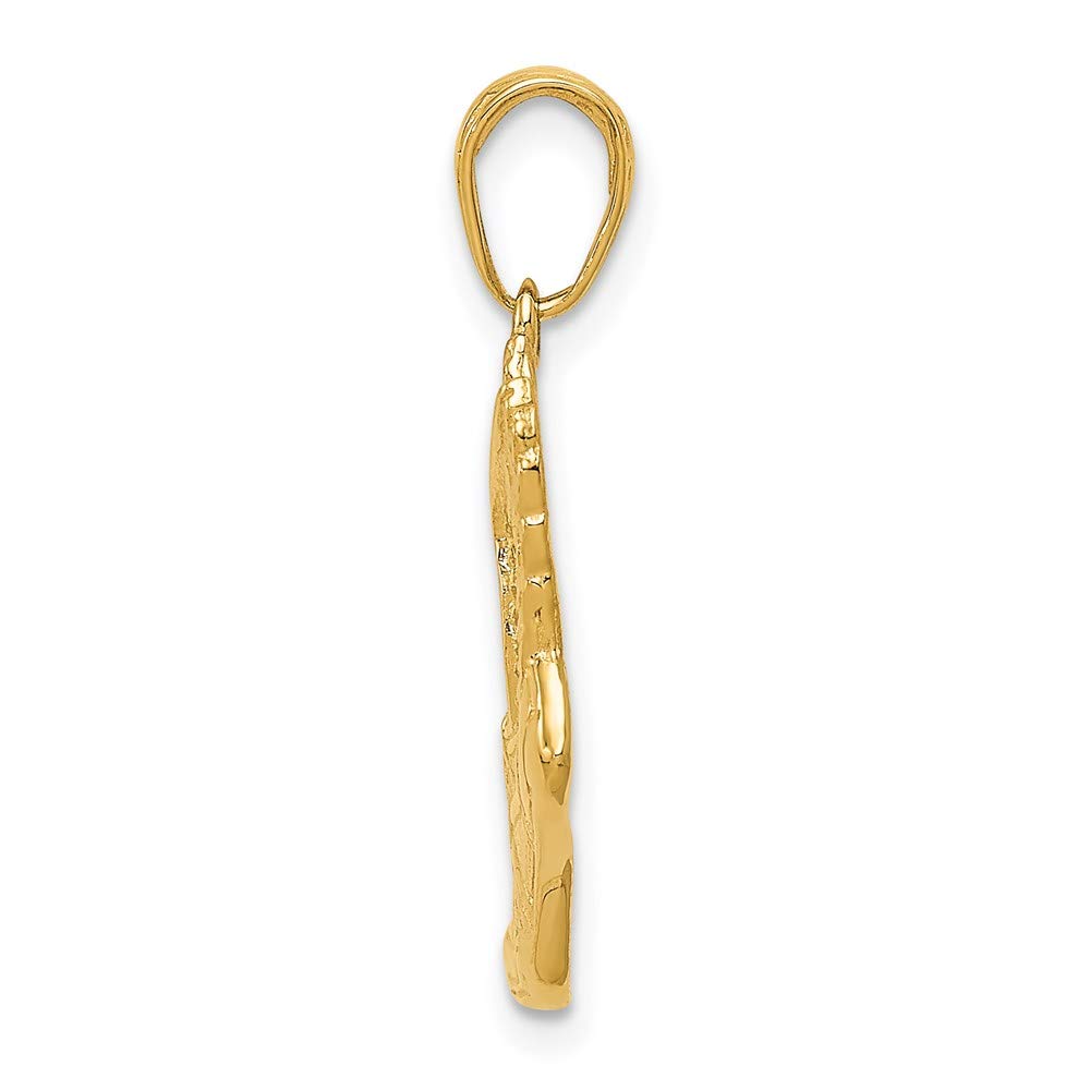 Saris and Things 14k Yellow Gold Polished Running Shoe Charm Pendant