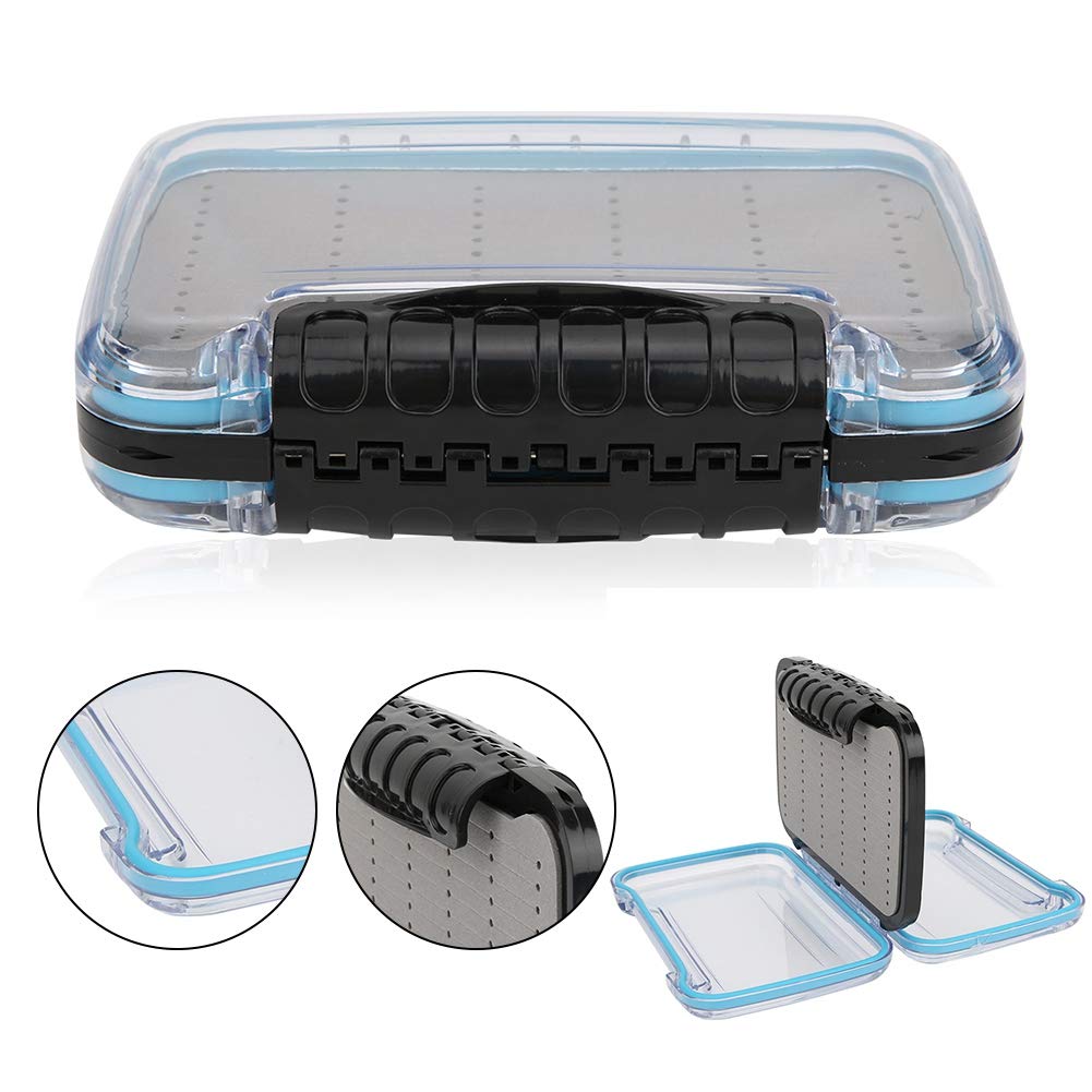 Yeuipea Fishing Box, Double-Sided Lure Bait Fly Fishing Box Plastic Fish Hook Storage Containers Accessory(A)