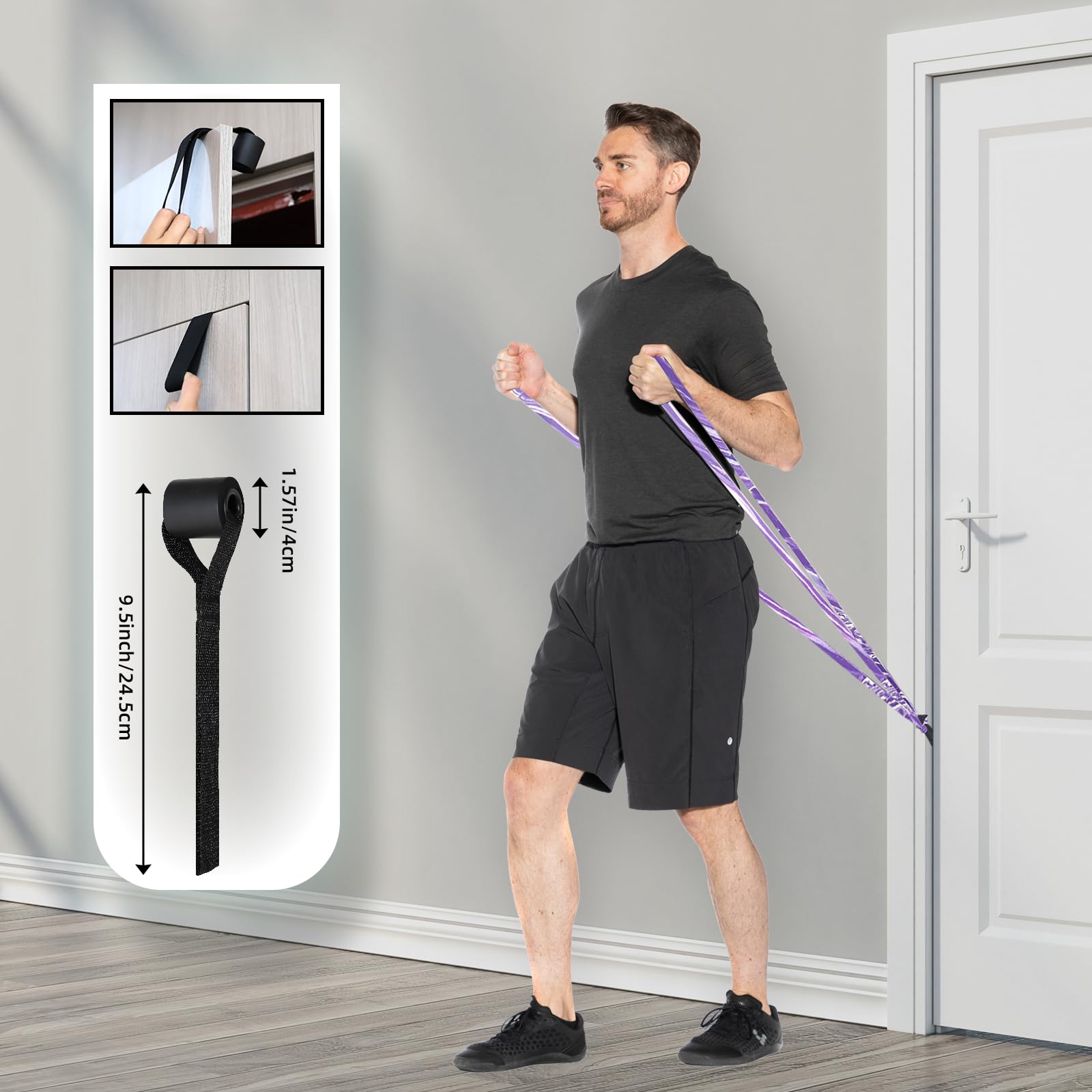 Resistance Bands for Working Out, 5 Levels Pull Up Bands Assistance Bands with Door Anchor, Resistance Bands for Stretching for Stretching, Powerlifting, Physical Therapy and Resistance Training
