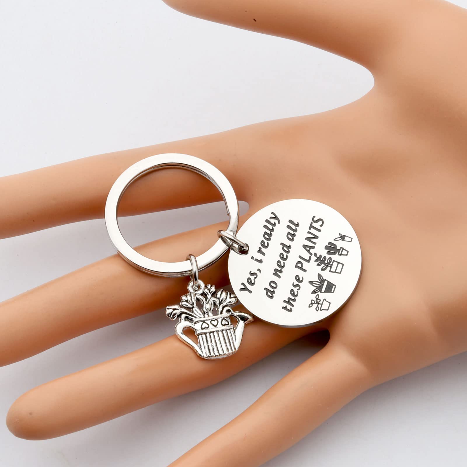 TIIMG Houseplant Lover Gift Plant Lady Keychain Gardener Gift Green Garden Lover Gift (i really need PLANTS)