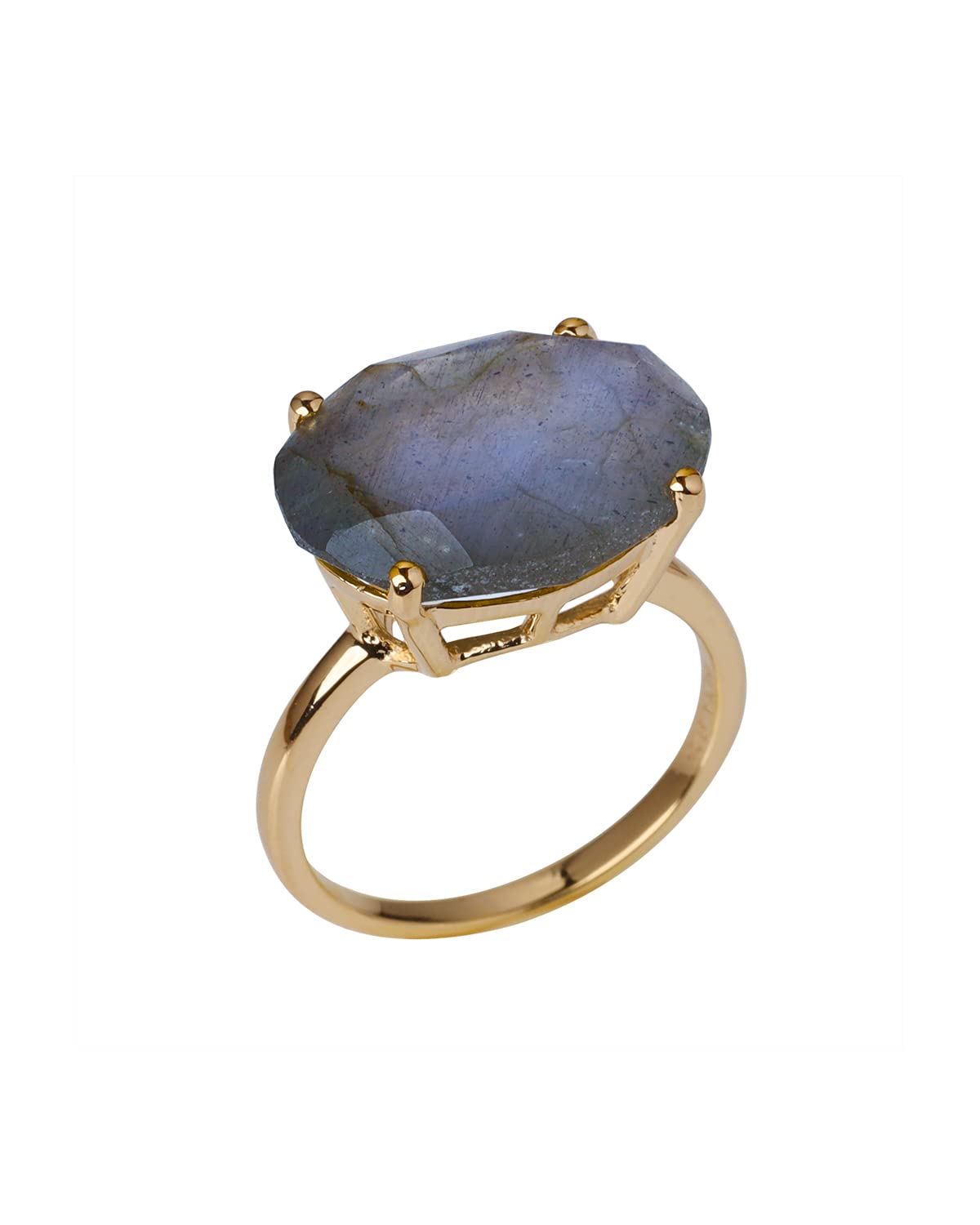 YoTreasure Labradorite Ring 14k Gold Over 925 Silver Gemstone Jewelry