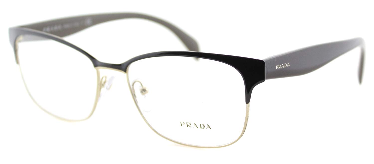 Prada PR65RV Eyeglass Frames DHO1O1-55 - Brown On Pale Gold PR65RV-DHO1O1-55