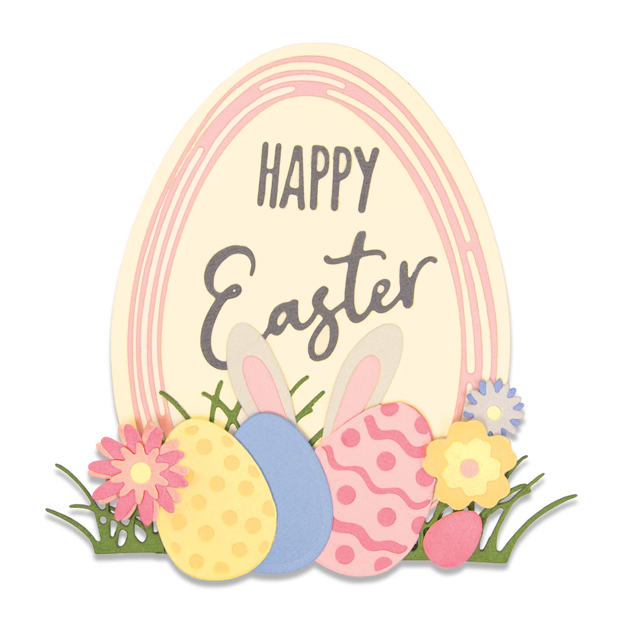 Sizzix Thinlits Die Set 17 Pack Easter Sentiments by Emily Tootle, Multicolor