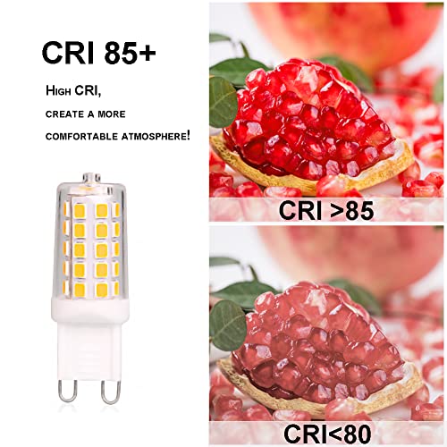 Yosenmi G9 LED Bulb 4W, 40W Halogen Bulb Equivalent, 6000K Daylight White, 120V Not Dimmable G9 Base Light Bulb,12-Pack