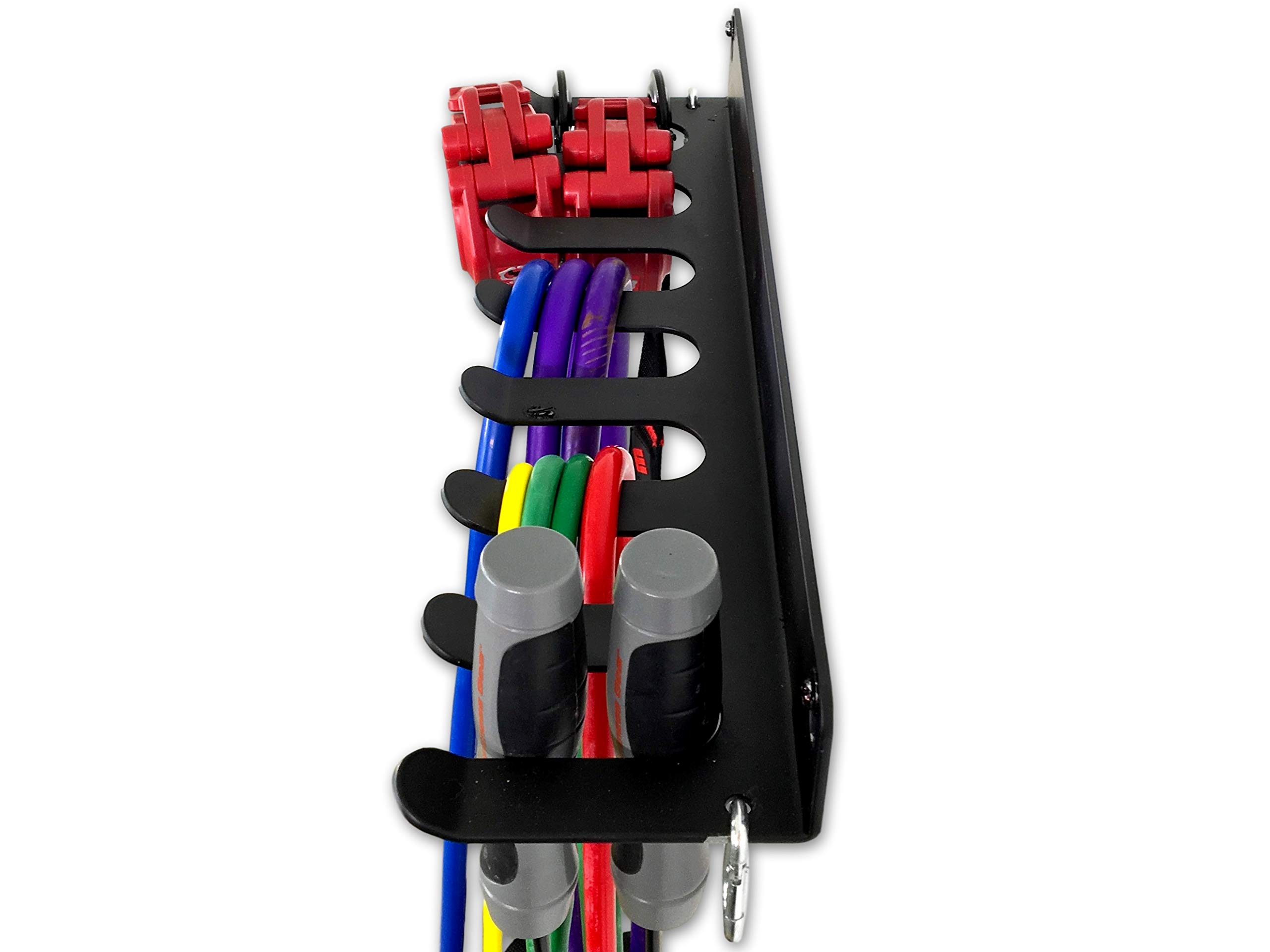 StoreYourBoard Home Gym Equipment Storage Rack, Wall Mount Hanging Organizer, Fitness Accessories Workout Bands Jump Ropes Yoga Foam Roller Belts, Solid Metal Exercise Gear Hooks