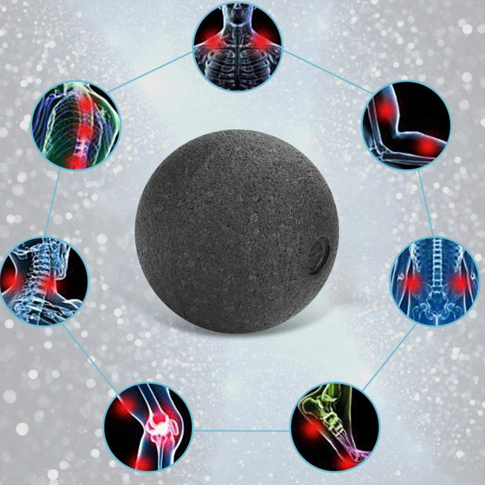 WNSC Yoga Foam Roller, Ergonomic Foam Roller for Stability Exercise for Yoga(Black, 8CM Single Ball)