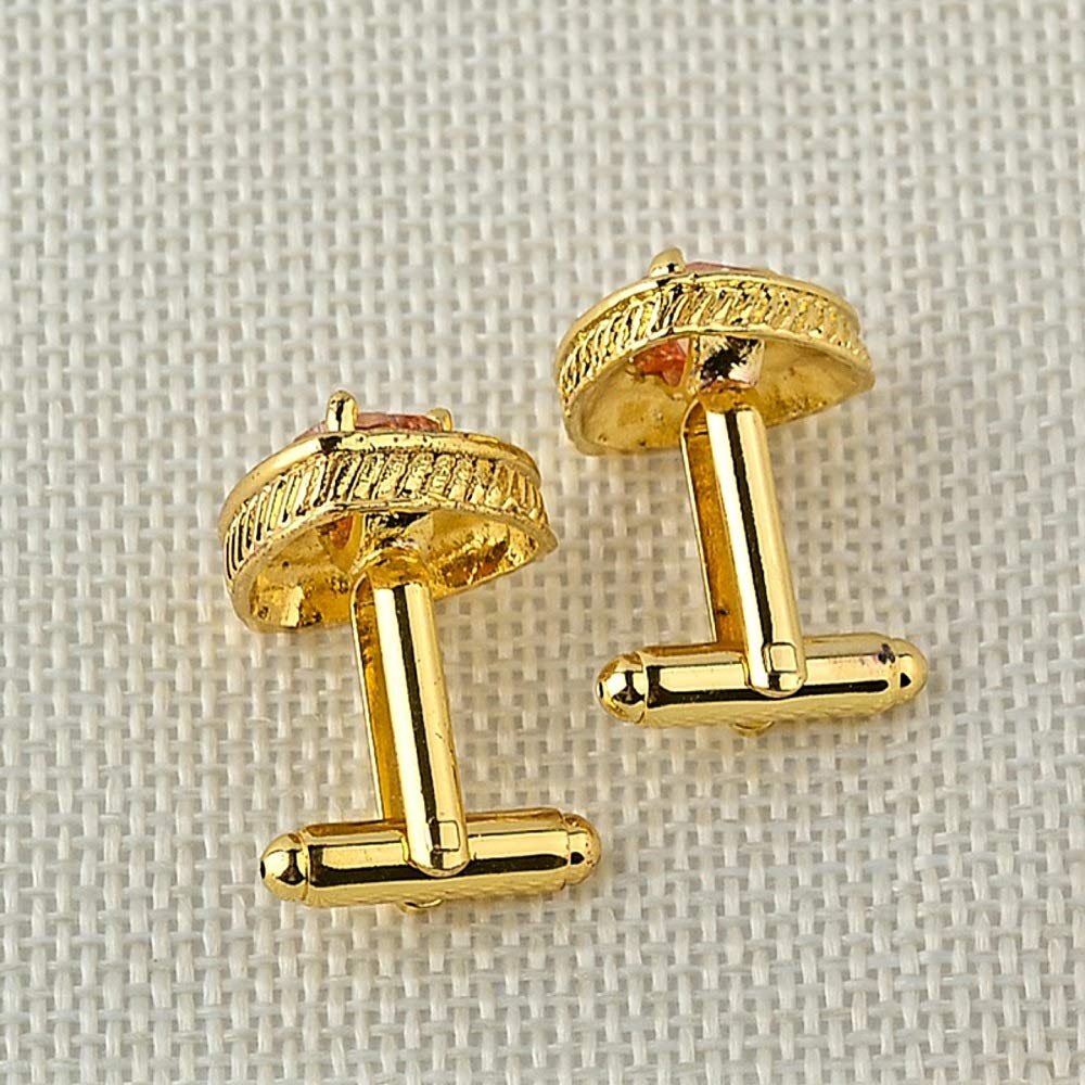 V & L Crystal Cuff links β Fancy Unique Elegant Sparkling Luxury Gem Stone Cufflinks for men in Triangle - Perfect for Wedding, Formal, Suit, Business and Groom Cufflink (Gold)