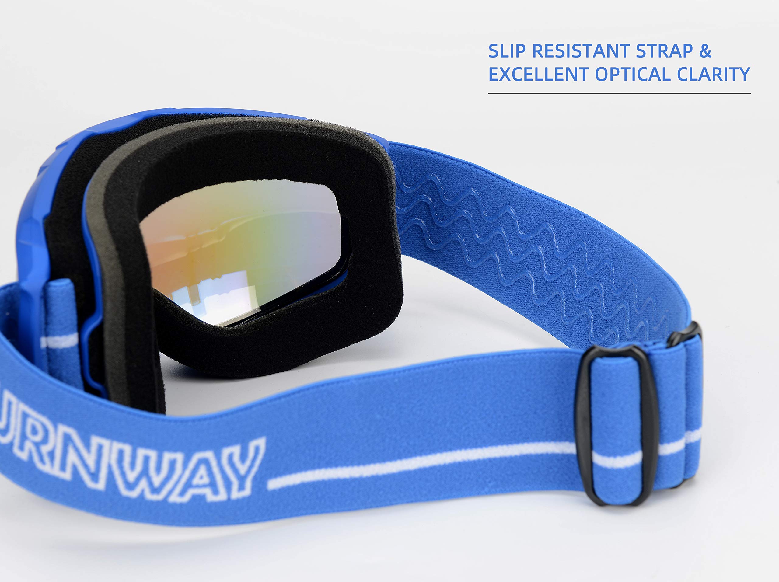 TurnWay OTG Ski/Snowboard Goggles - 100% UV Protection, Anti-Scratch & Anti-Fog - Snow Goggles for Men, Women & Youth