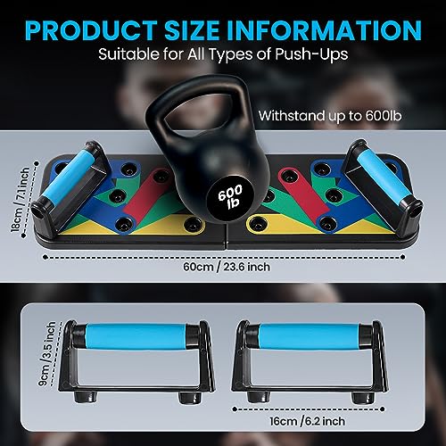 Pro Deals Push Up Board 9 in 1 Strength Training Equipment | Professional Home Workout Push Up Fitness Stand For Floor | Multi-functional Push Up Board for Men | Portable Gym For Chest, Abdominal,