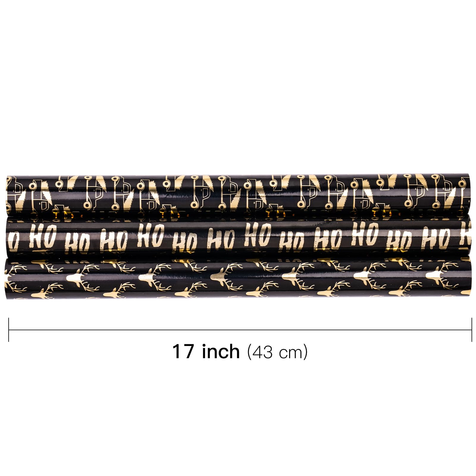 RUSPEPA Christmas Wrapping Paper Rolls - Mini Roll - 17 inches x 10 feet per Roll, Total of 3 Rolls - Pink Design