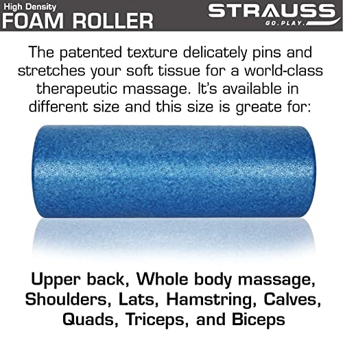 STRAUSS High Density Foam Roller, 30Cm, (Blue)