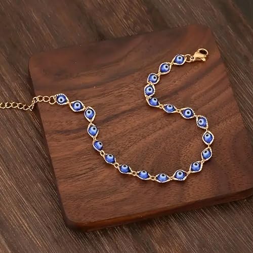 choice of all Evil Eye Bracelet for Women,14K Gold Plated Turkish Blue Eye Chain Bracelets for s Christmas (Blue)