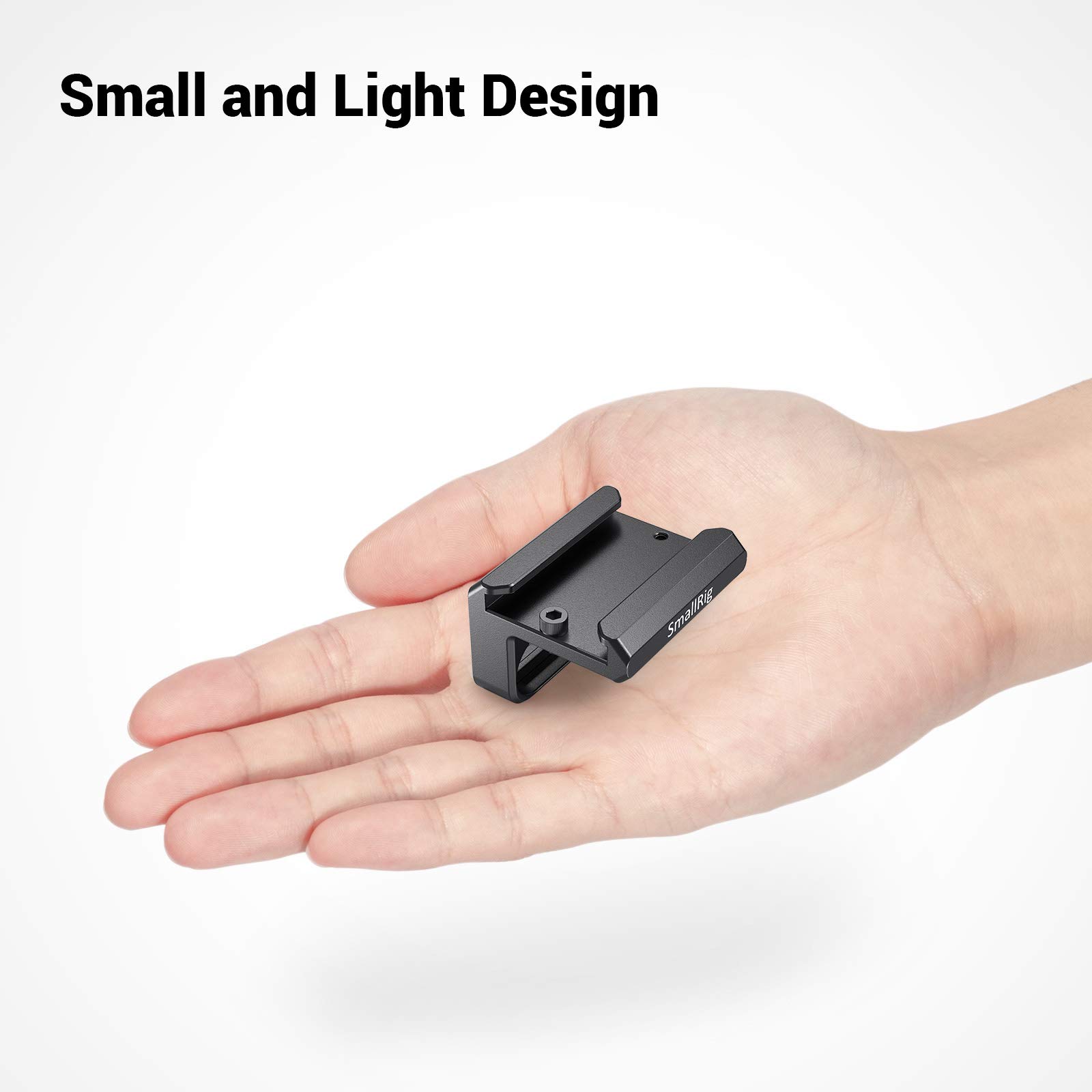 SMALLRIG Cold Shoe Mount Adapter for L Bracket Microphone Camera Cage/Top Plate/Side Plate/Camera Handle, Anti-Off Design - BUC2736