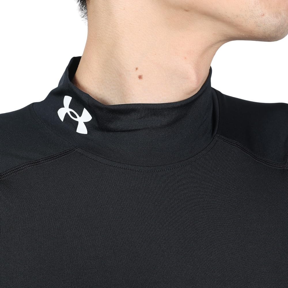 Under Armour Men's HeatGear Armour Mock Long Sleeve T-Shirt, Black (001)/White, Small