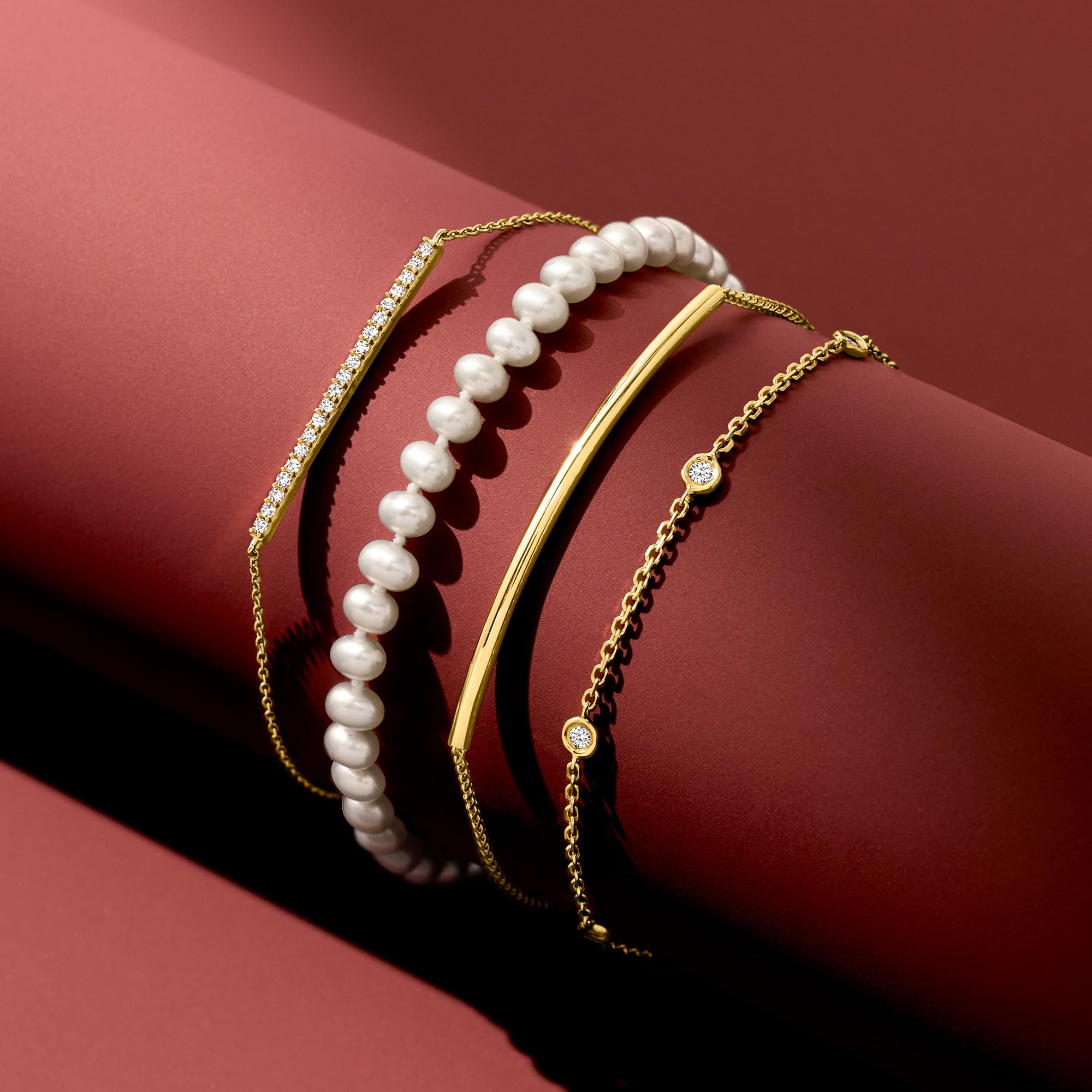 RS Pure by Ross-Simons 0.20 ct. t.w. Diamond Station Bracelet in 14kt Gold