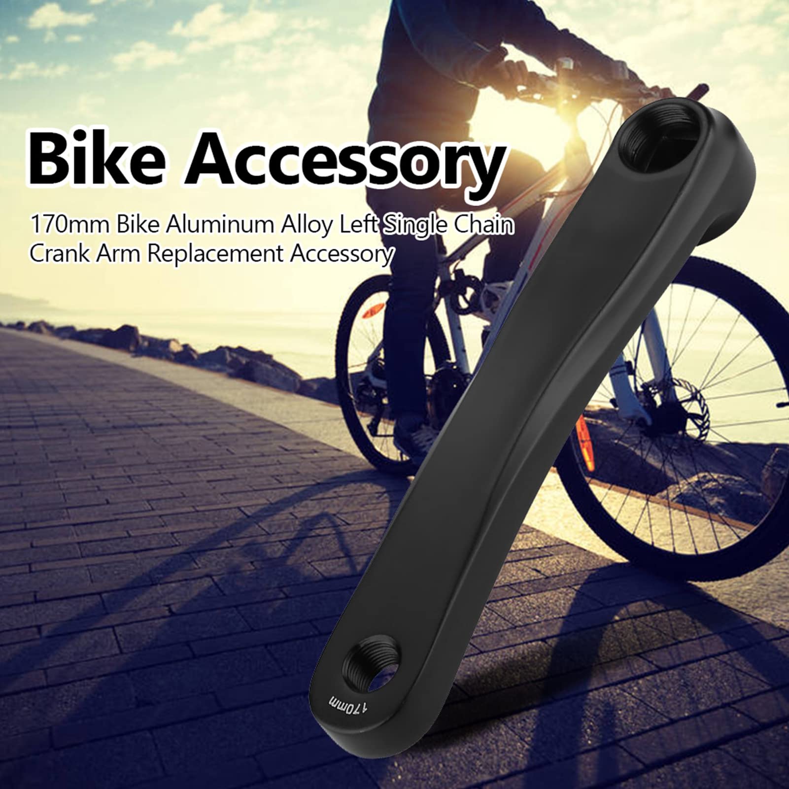 ZPSHYD 170mm Bike Crank Arm, Bicycle Left Crank Hand, Aluminum Alloy Left Single Chain Crank Arm Replacement Accessory for Mountain Bike (Silver Rhombic Hole)