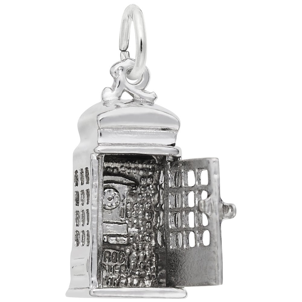 Rembrandt Charms, Phone Booth/Tardis.925 Sterling Silver