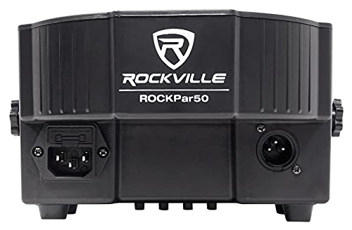 Rockville RockPAR50 LED RGB Compact Par Can DJ/Club DMX Wash Light+Dual Bracket, Black