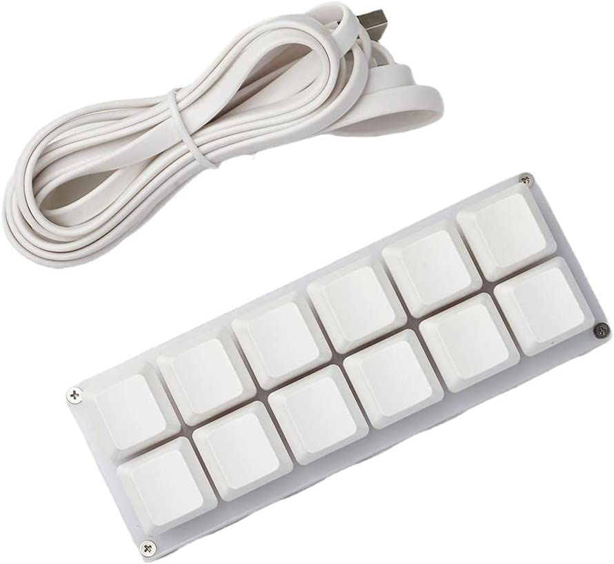 TJHL USB Mini 12-Key Keypad Mechanical Gaming Keyboard Programmable Keys Mini Gaming Keyboard USB Custimize DIY Keypad One for Game Media Player
