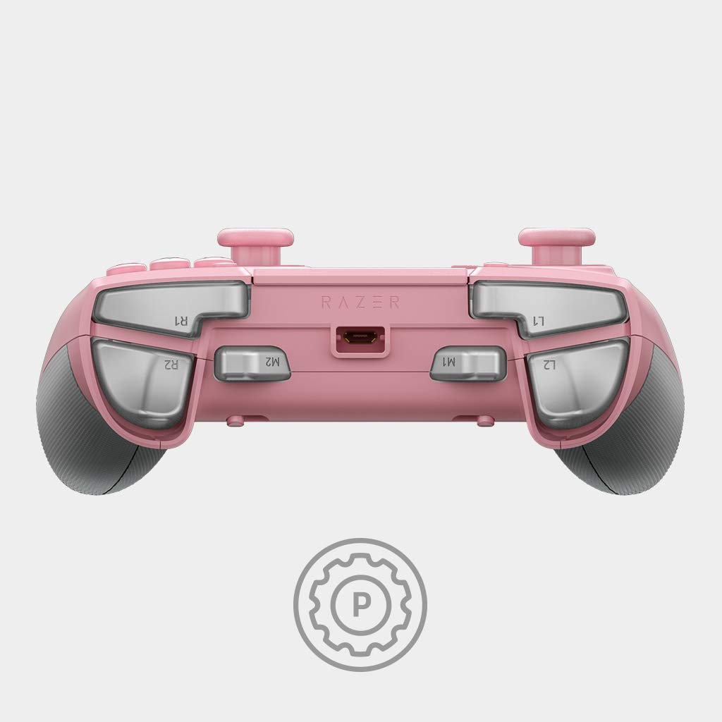 Razer Raiju Tournament Edition Quartz - Wireless and Wired Gaming Controller with Mecha Tactile Action Buttons, Interchangeable Parts and Quick Control Panel, compatible with PS4 and PC, Pink