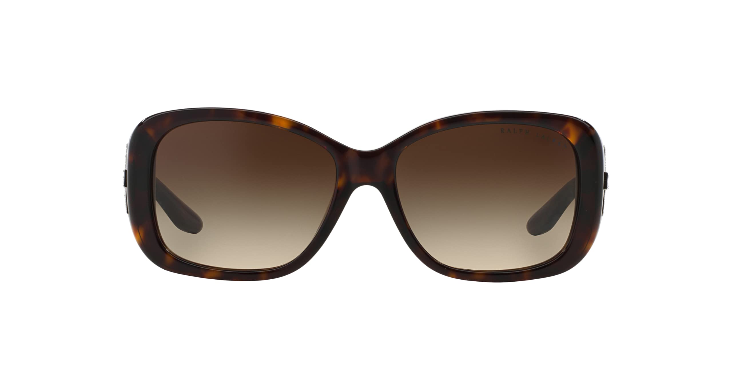 Ralph by Ralph Lauren Women's RL8127B Rectangular Sunglasses, Dark Havana/Brown Gradient, 55 mm