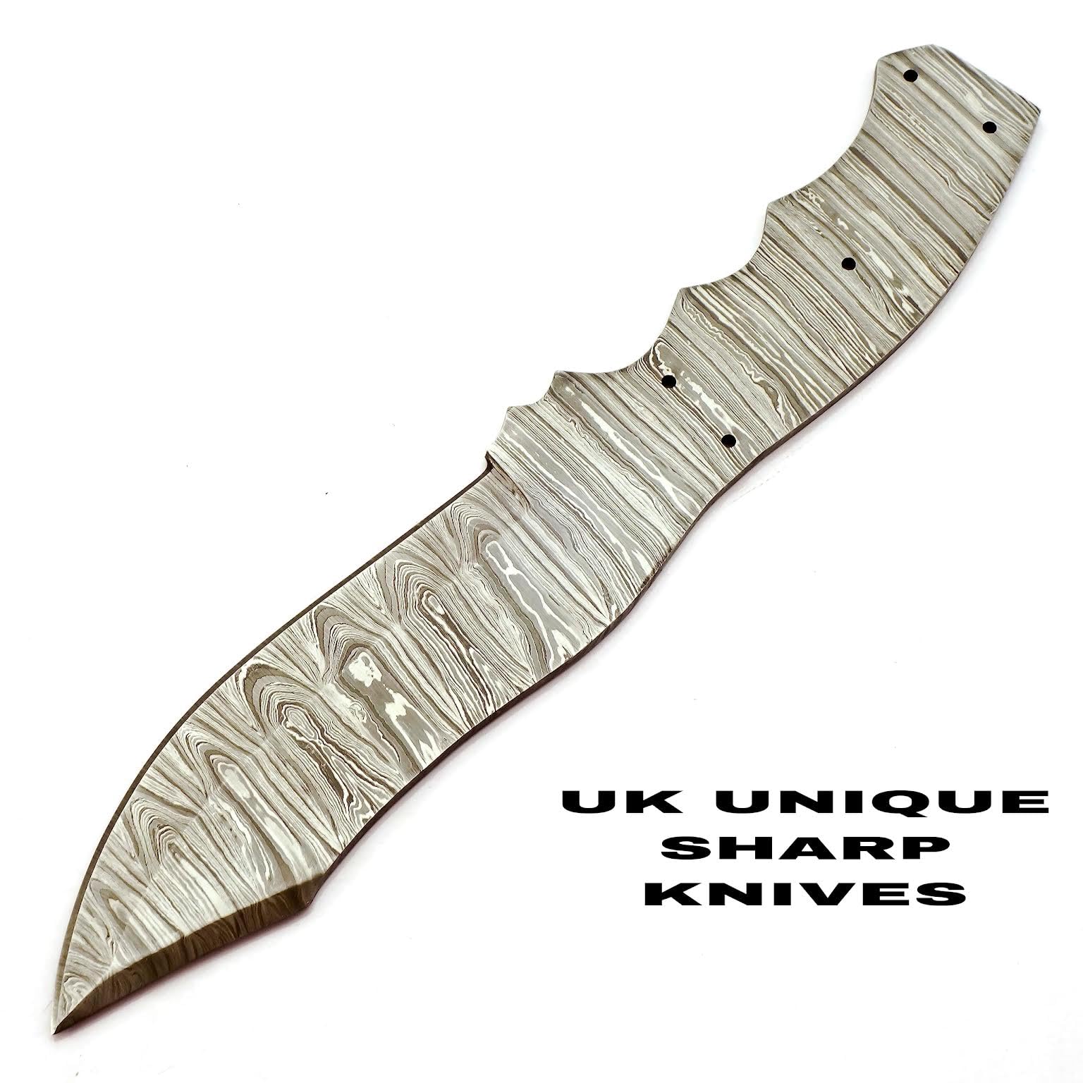 UK UNIQUE SHARP KNIVES Damascus Steel Full Tang Tracker Blank Blade BB-0005 Custom Handmade for Knife Making