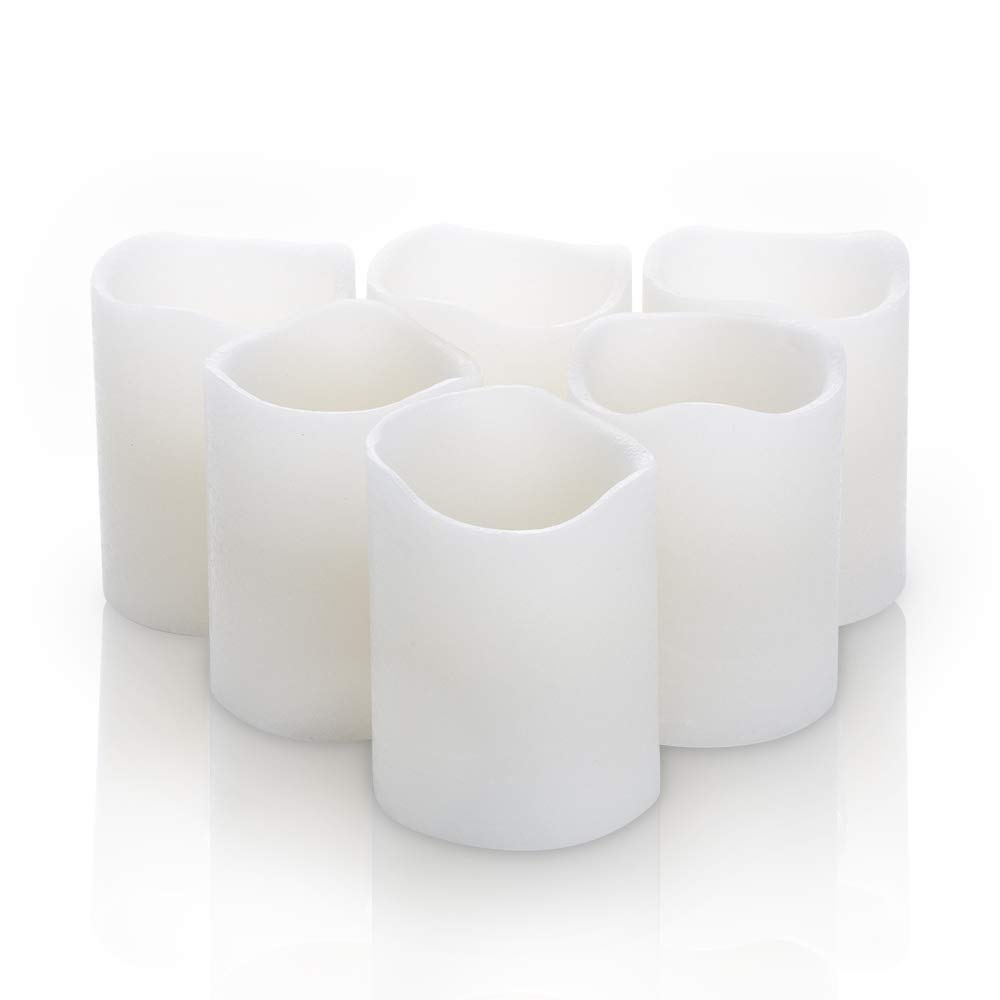 Rustic Flameless Candles Flickering, BeMoment Battery Operated with Remote Control, LED Candle for Garden Wedding,Party, Christmas Decorations, Set of 6(3"×4“)